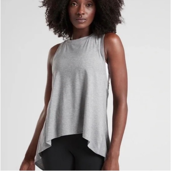 Athleta | Tops | Athleta Tank Top Gray Essence Relaxed High Low Tank ...